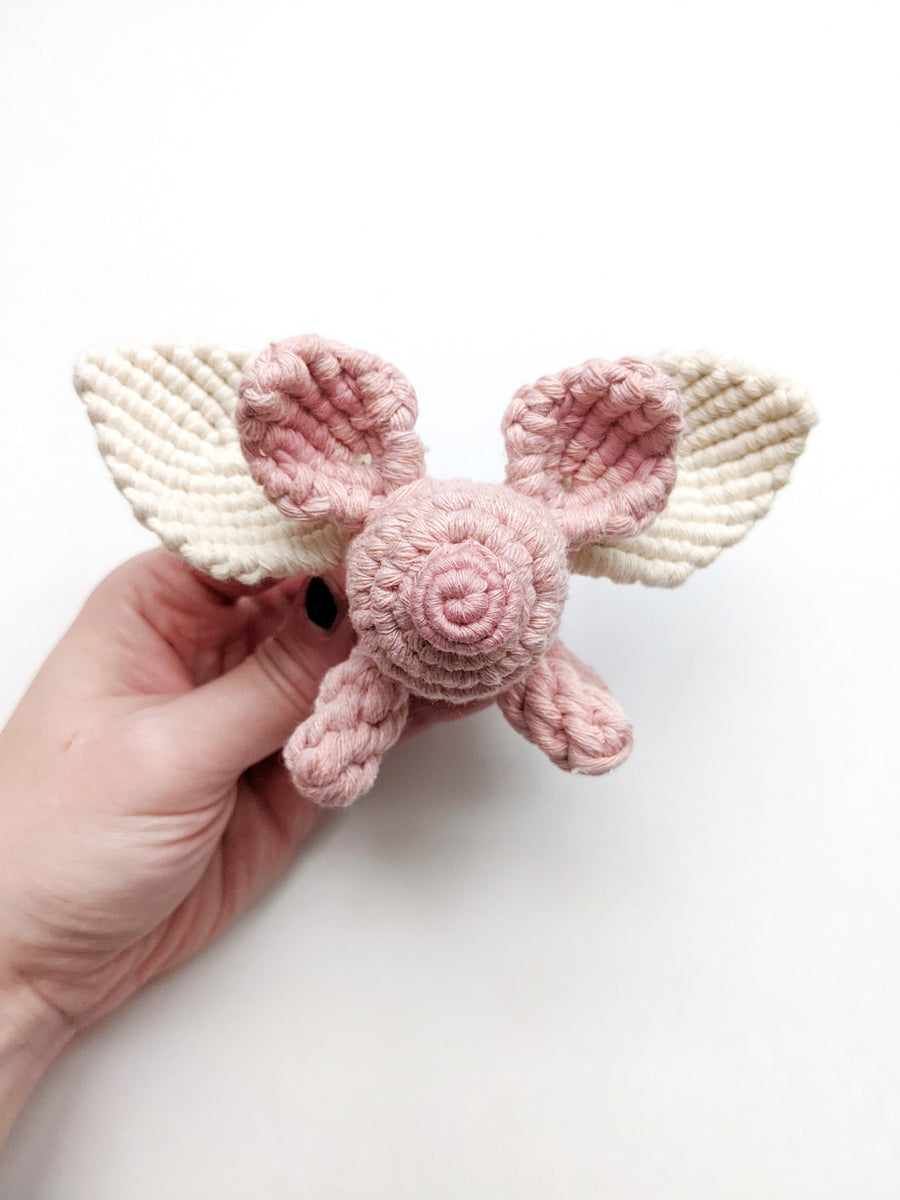 Macrame Flying Pig Kit – String Theories Fiber Design