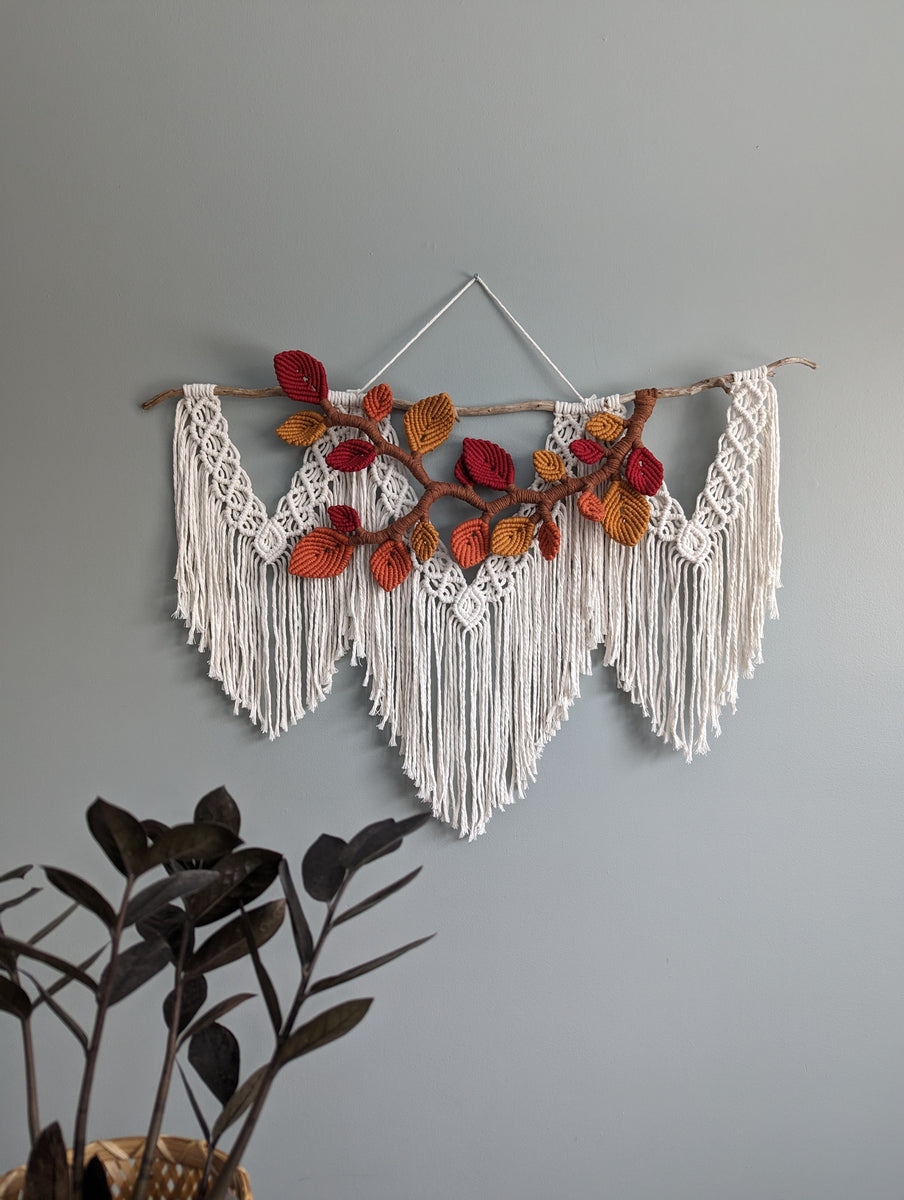 Flower Crown Macrame Hanging - Large - Autumn Leaves